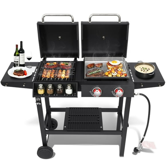 Propane And Charcoal Grill Combo