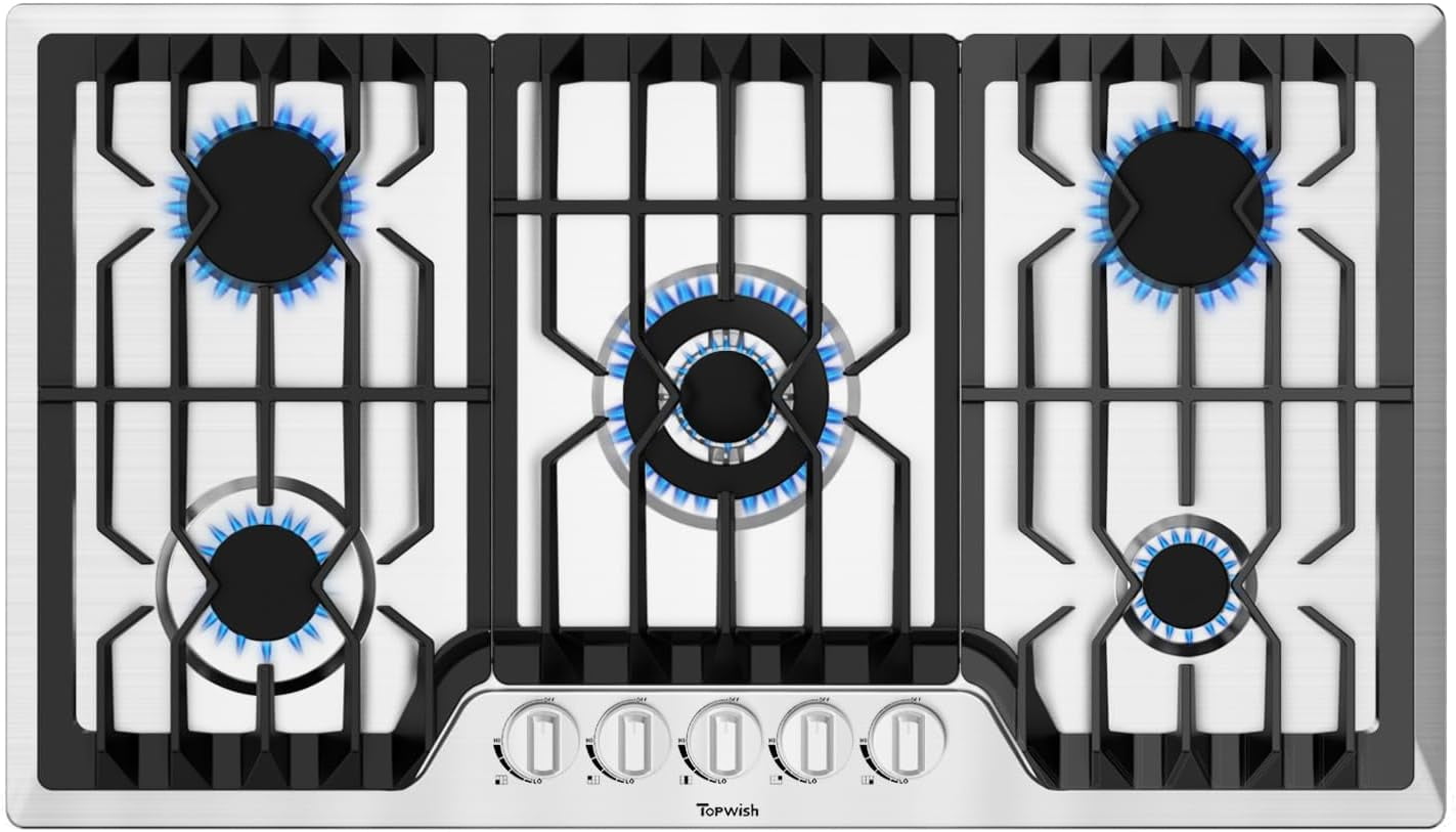 2 Burner Propane Gas Cooktop, 12" Inch LPG/NG Built-in Gas Stove Top ...