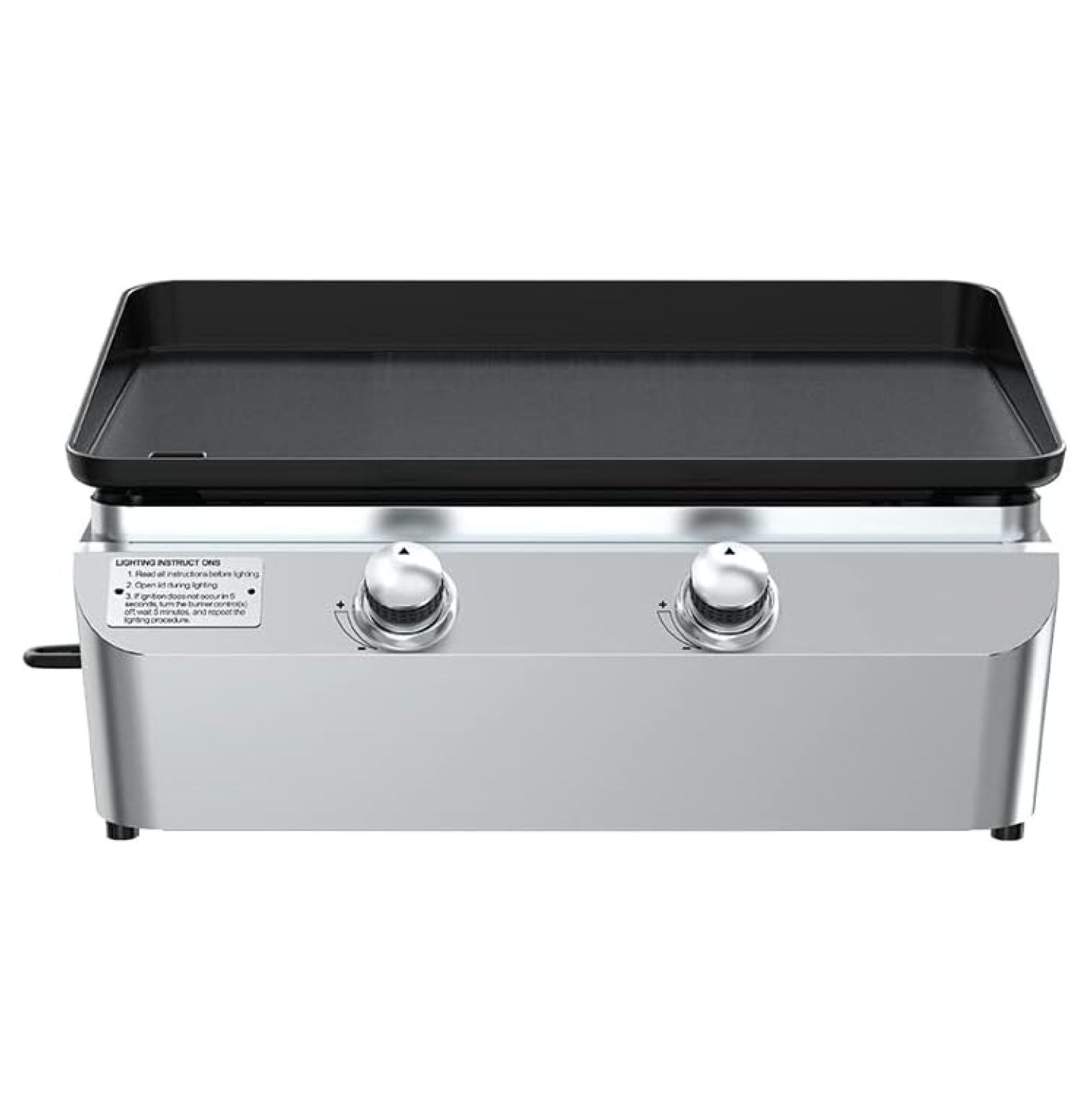 2-Burner Propane Gas Griddle, 19,000 BTUs, 323 SQ In, Stainless Steel ...