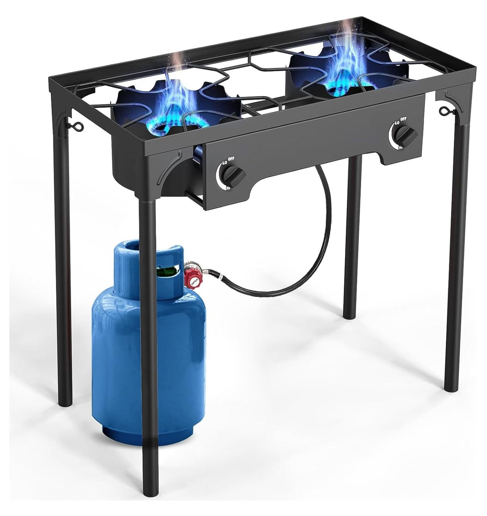 2 Burner Propane Gas Stove | 150K BTU High-Pressure Outdoor Cooker with ...