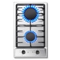 2-Burners Gas Cooktop 12 inch Stainless Steel Kitchen Gas Hob NG/LPG ...