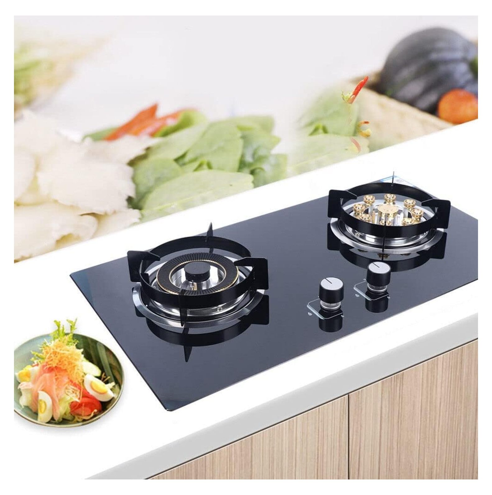 2 Burners Gas Cooktop Natural Gas Stoves for Kitchen, Gas Stove Top ...