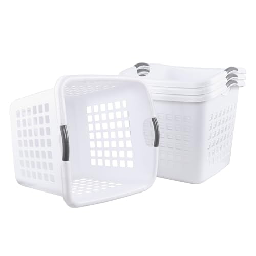 2 Bushel/70 L Large Ultra Square Laundry Basket, Plastic Laundry Hamper ...