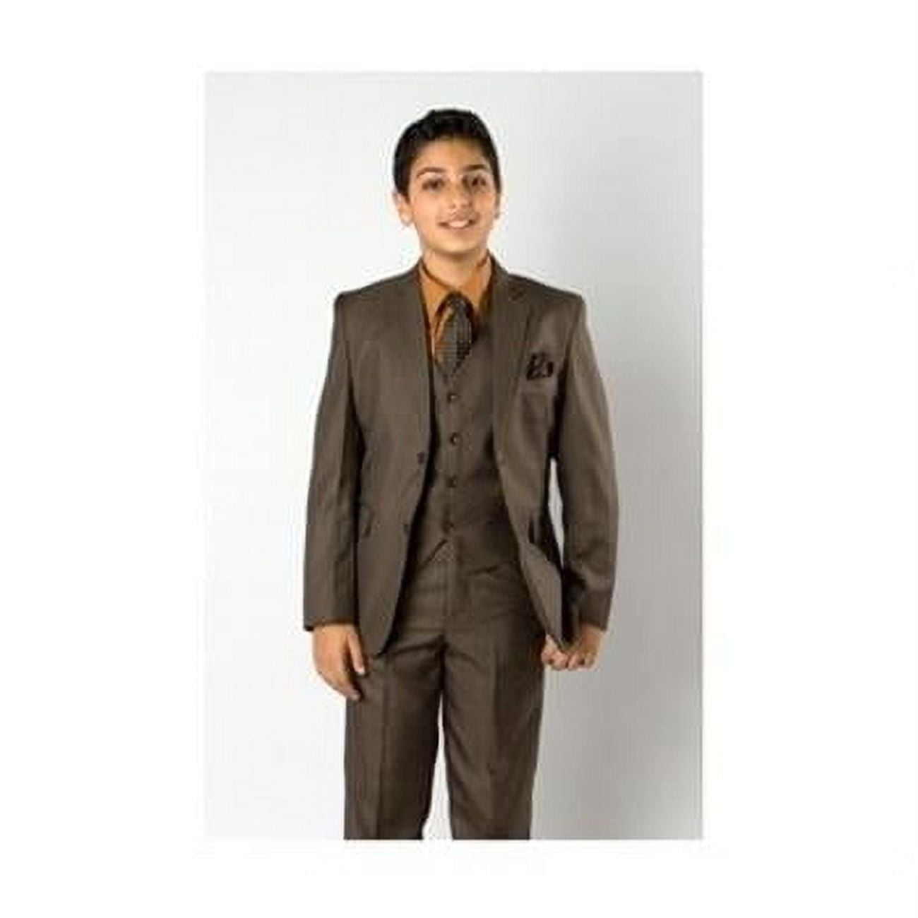 2 Button Front Closure Interior Pick Stitching Boys Suits Olive - 7 ...