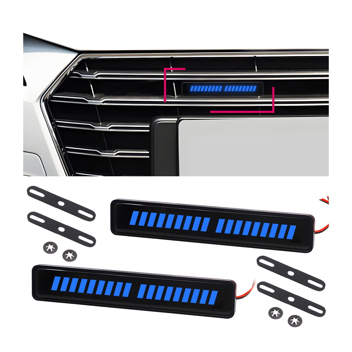 2 CM31 Pcs Car Daytime Running Light, 12V 36 LED Waterproof Seal Strip ...