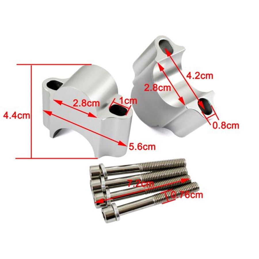 2× CNC Aluminum Motorcycle 1 1/8" Handlebar Riser for Honda ATV Scooter ...