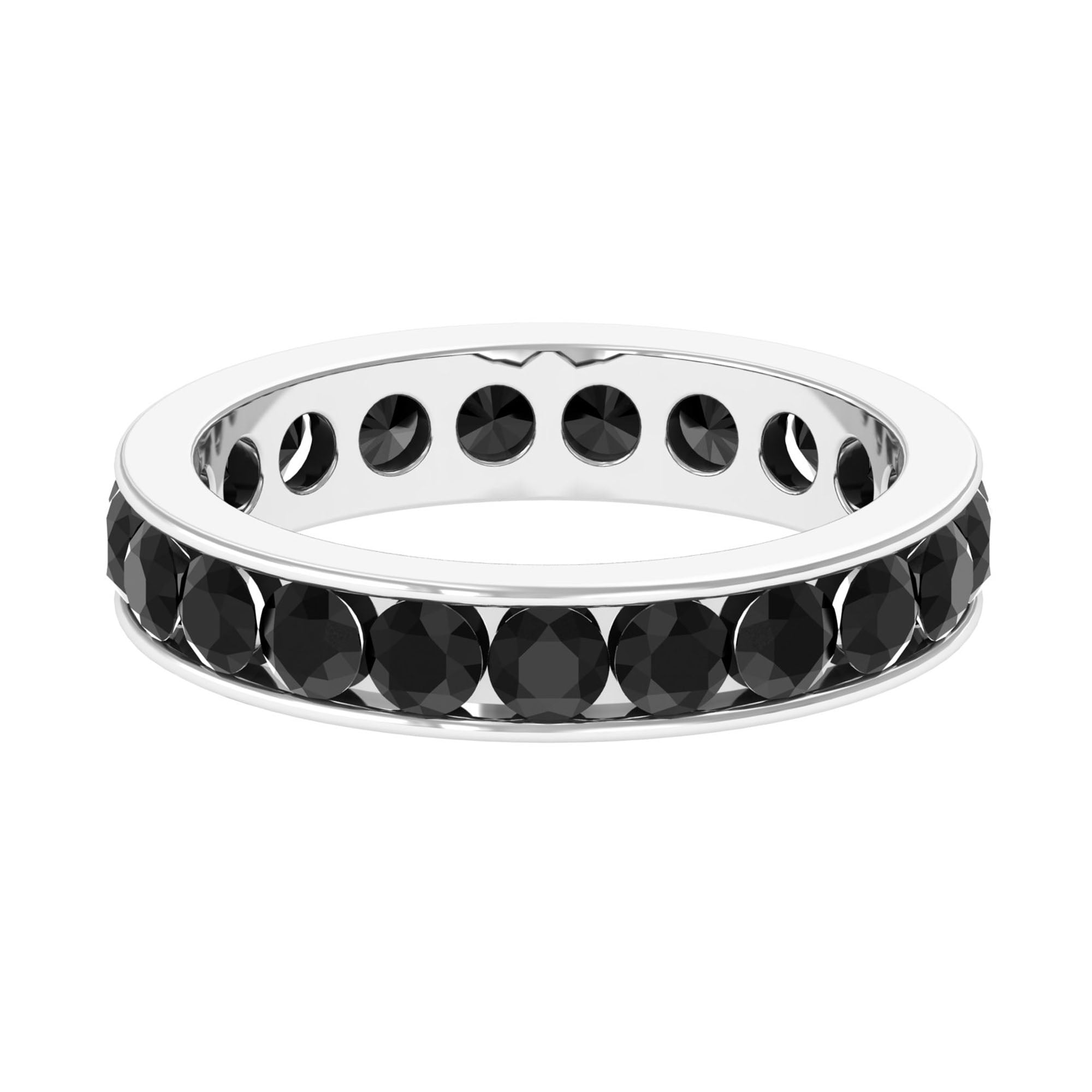 2 CT Black Onyx Eternity Ring, Black Onyx Full Eternity Ring, Round ...
