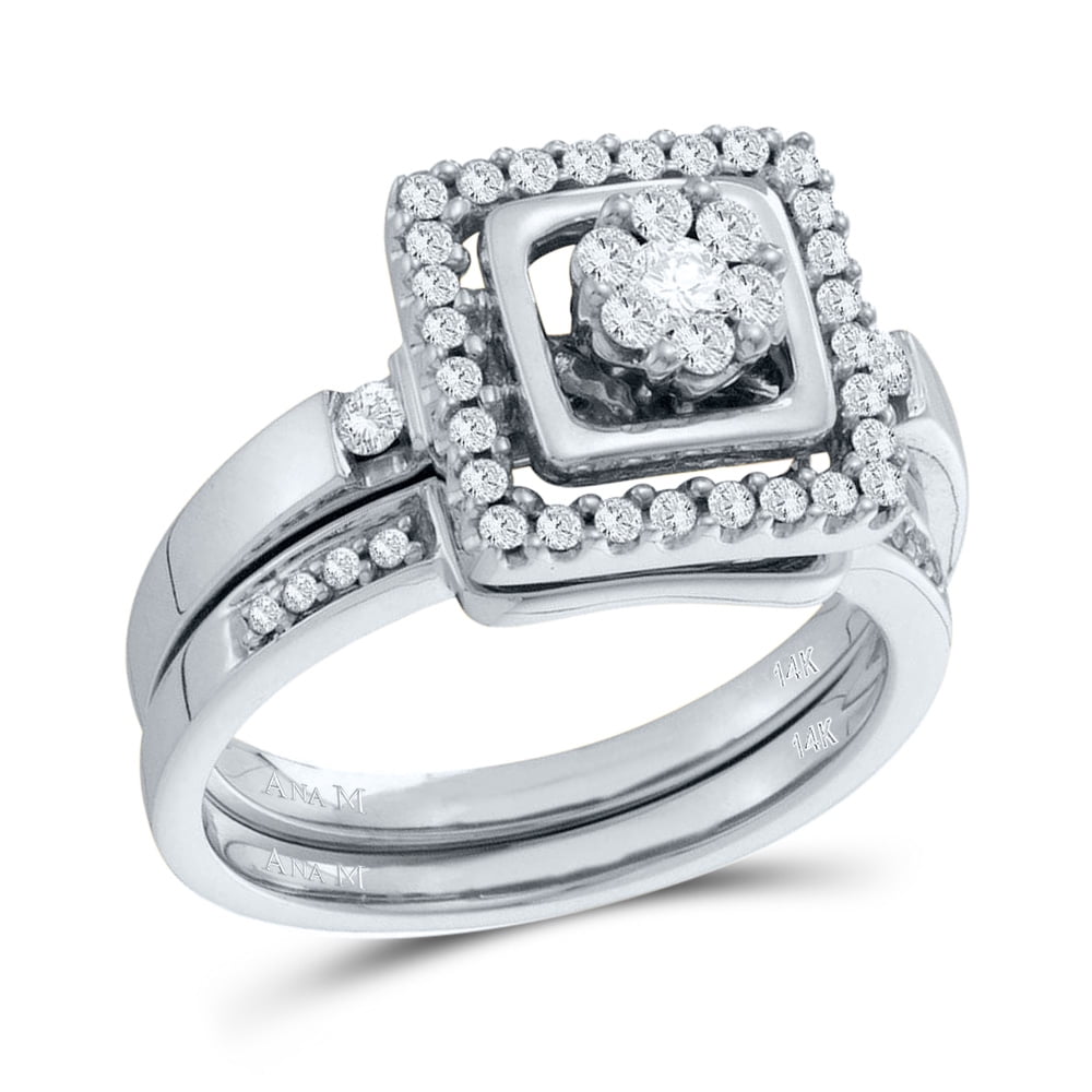 2 CT-DIA FLOWER BRIDAL SET - Walmart.com