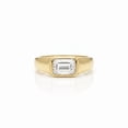 2 CT Emerald Cut Diamond Solitaire Ring, Bezel Setting Engagement Ring, Signet Statement Ring ...