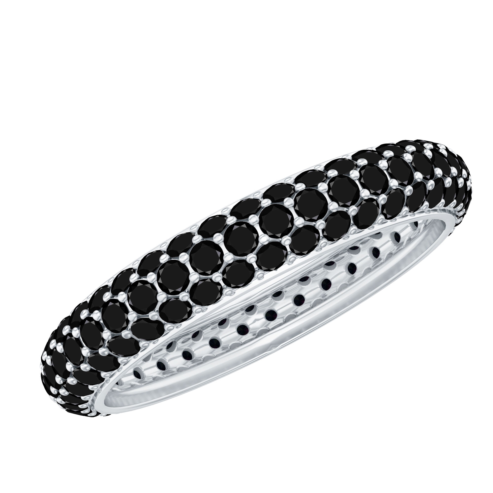 Rosec Jewels 2 CT Lab Created Black Diamond Anniversary Band Ring, 14K ...