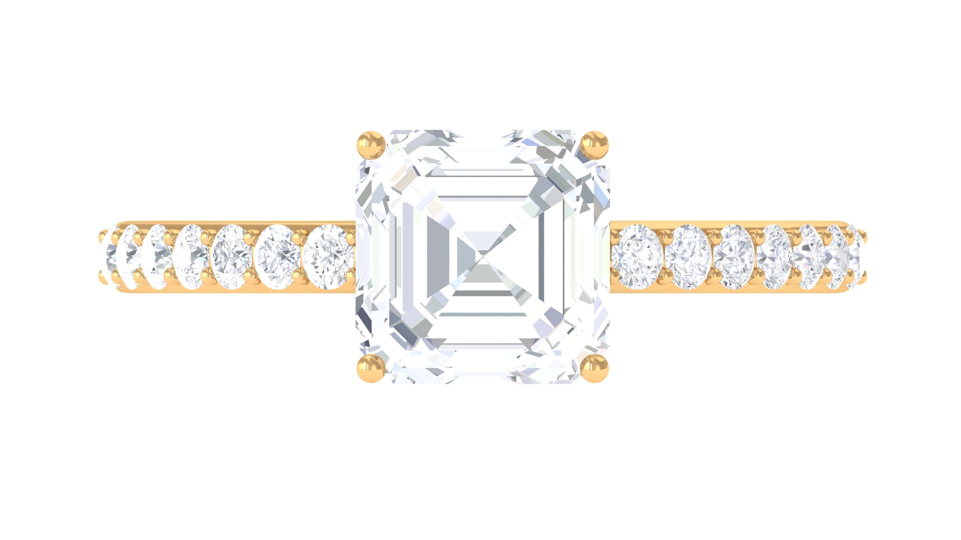 2 CT Solitaire Moissanite Ring with Hidden Halo and Surface Prong Set ...