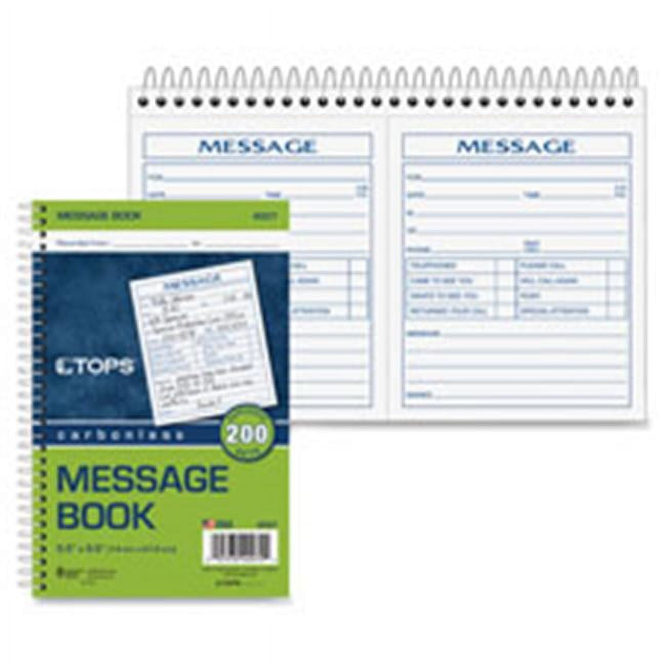 2 Calls Per Page Phone Message Book - White - Walmart.com