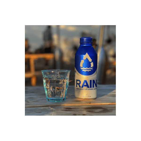 2 Cans of RAIN Pure Mountain Spring Water, 16 fl oz, Resealable ...