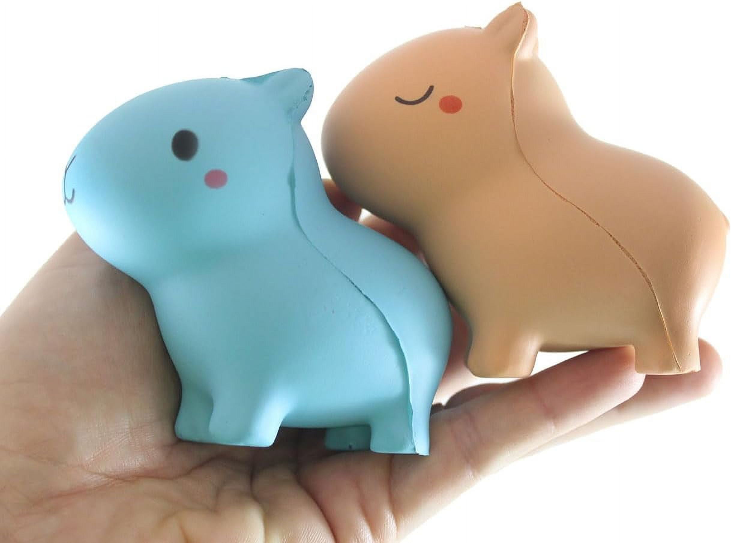 2 Capybara Slow Rise Squishy Toys - Memory Foam Spongy Stress Fidget ...