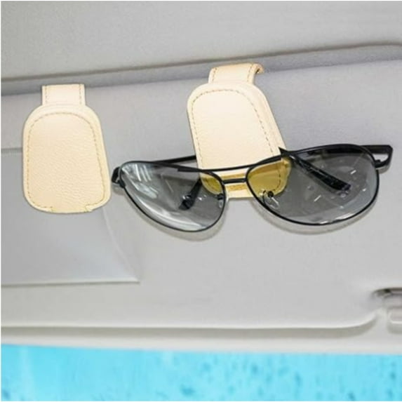 2× Car Sun Visor Leather Glasses Sunglasses Card Ticket Holder Clip ...