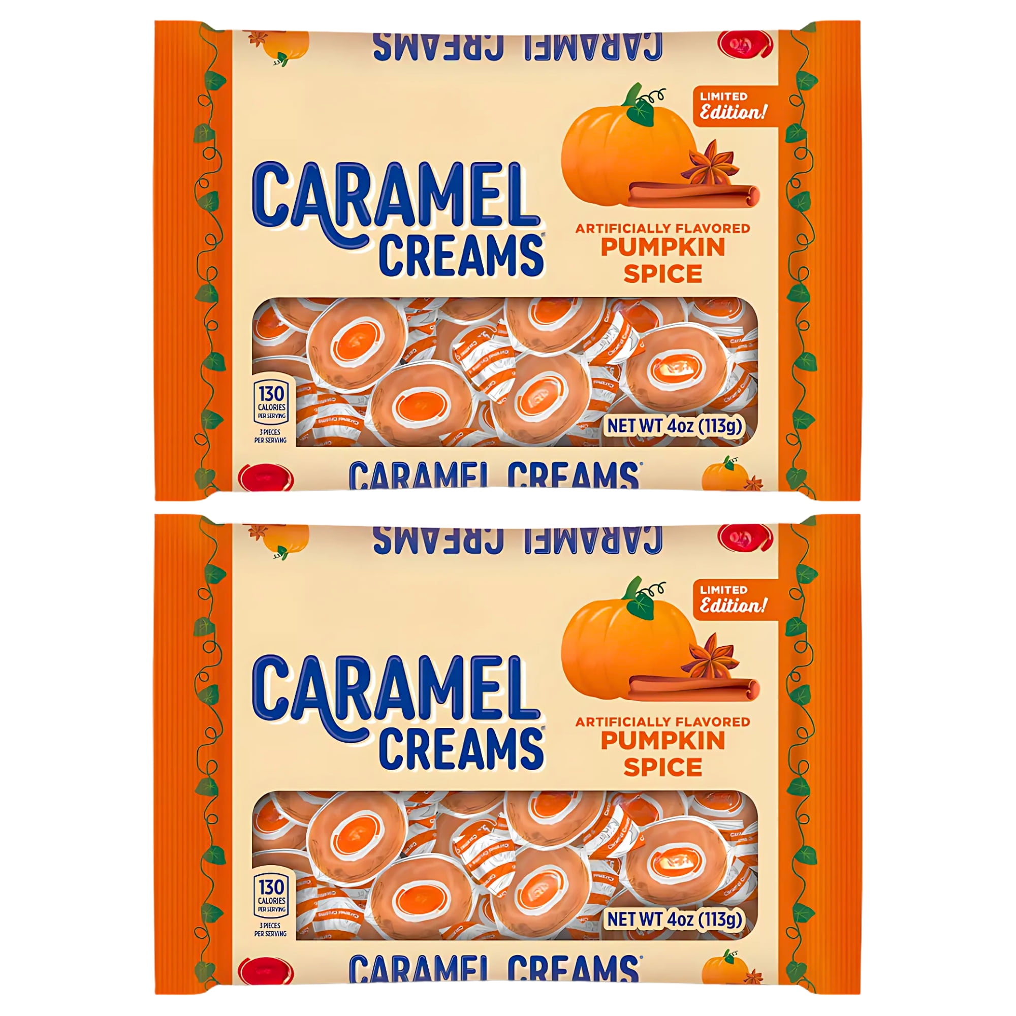 (2) Caramel Flavor Candy 4 oz Packs Individually Wrapped Snacks for ...