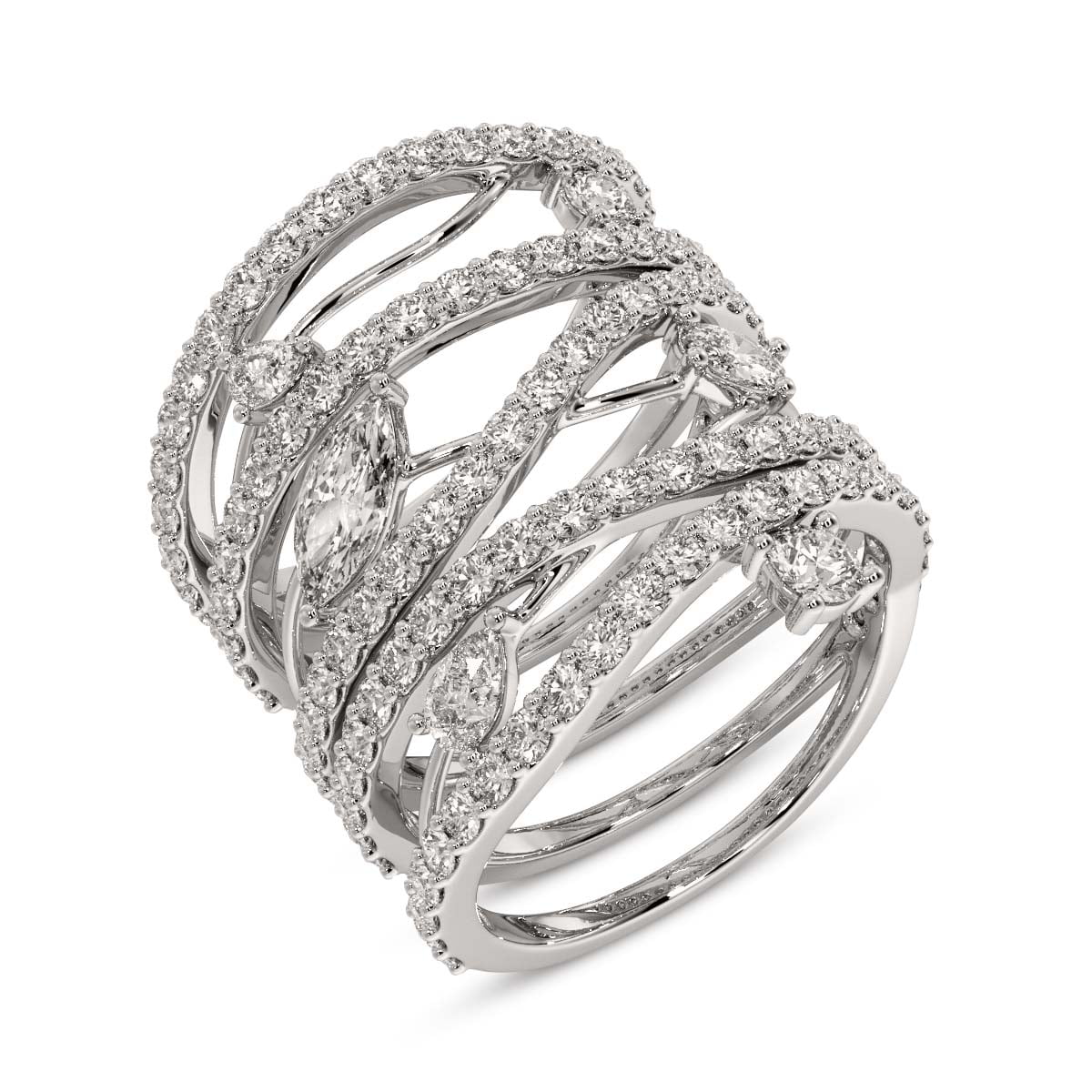 2 Carat IGI Certified 14K White Gold LAB GROWN Diamond Ivy Cocktail ...