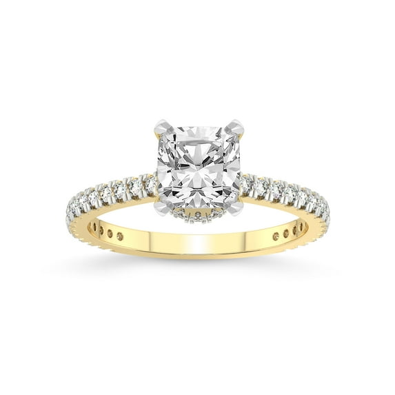 2 Carat IGI Certified Cushion Shape Lab Grown Diamond Engagement Ring | 14K Yellow Gold | Myra ...