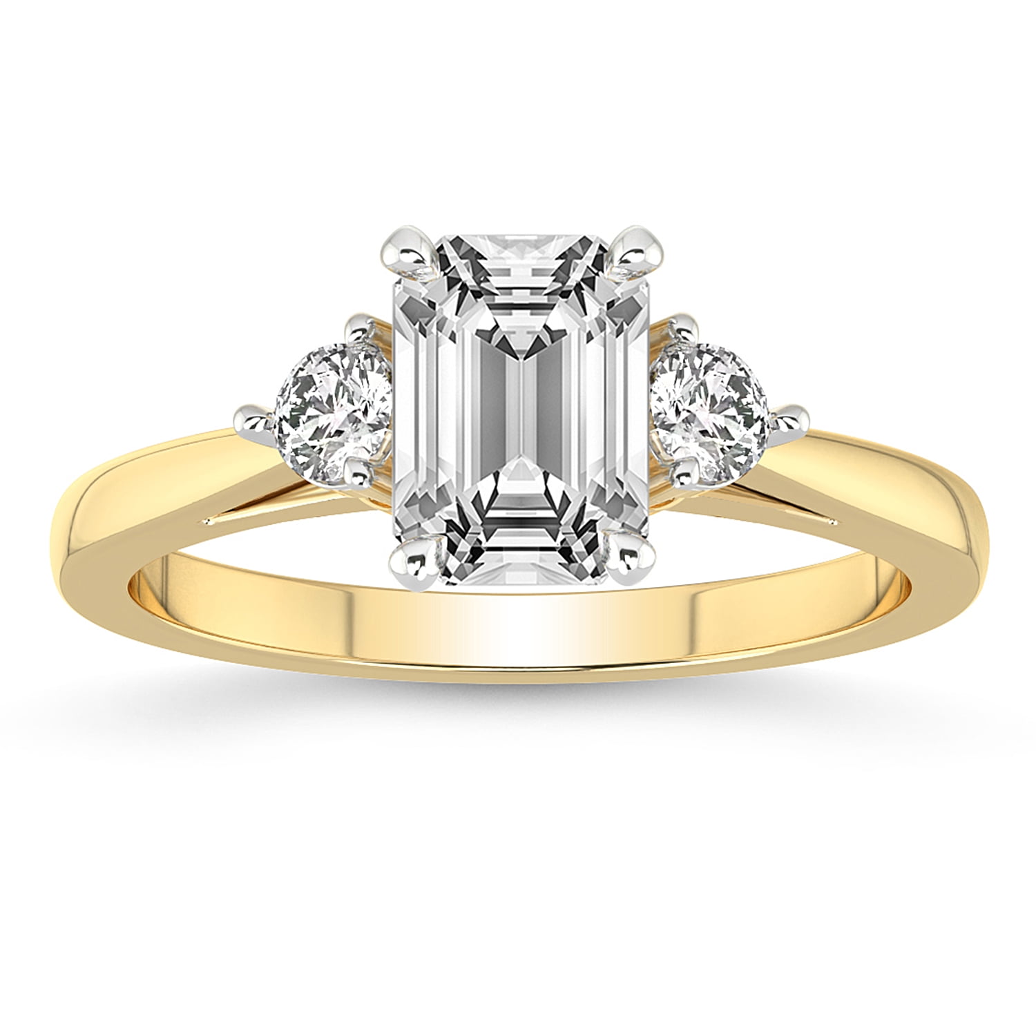 IGI Certified 2 Carat Emerald Shape Lab Grown Diamond Engagement Ring ...