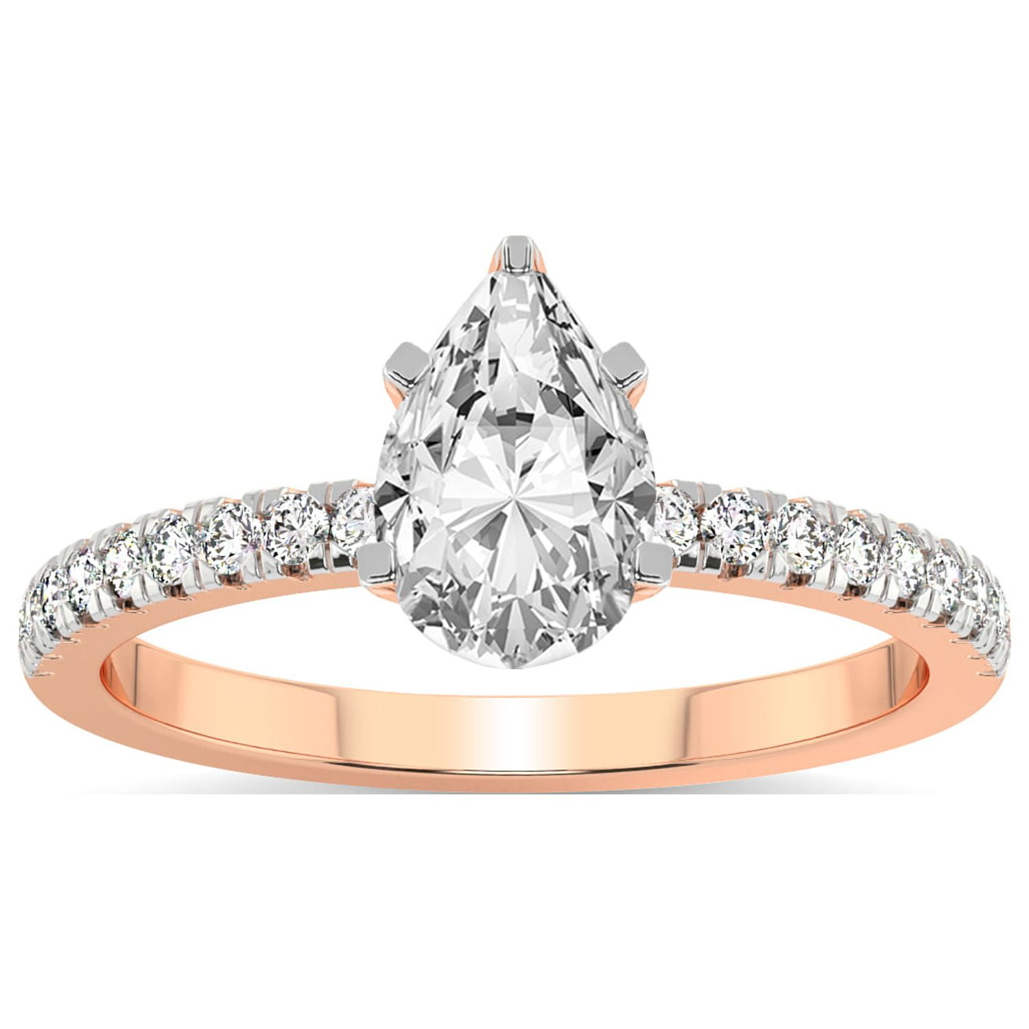 2 Carat IGI Certified Pear Shape Lab Grown Diamond Engagement Ring | 14K Rose Gold | Venetia ...