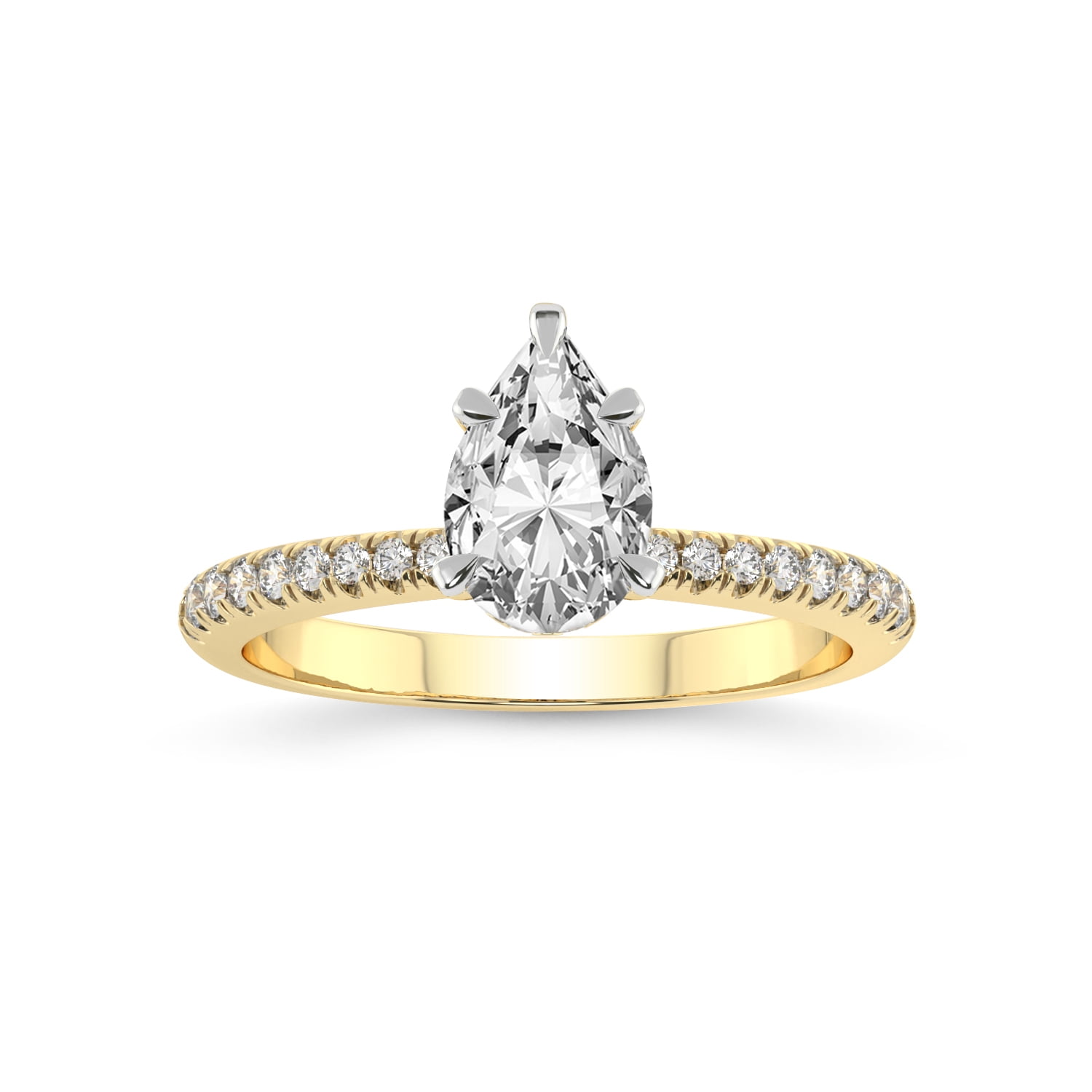 2 Carat IGI Certified Pear Shape Lab Grown Diamond Engagement Ring ...