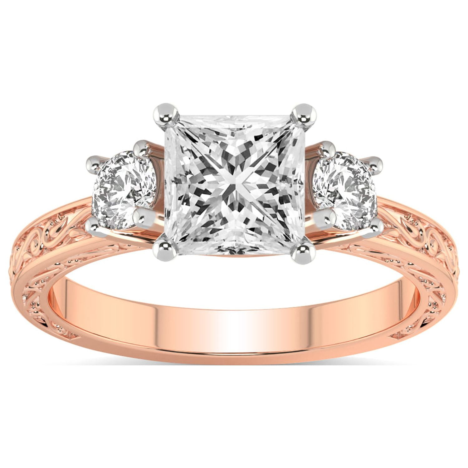 IGI Certified 2 Carat Princess Shape Lab Grown Diamond Engagement Ring ...