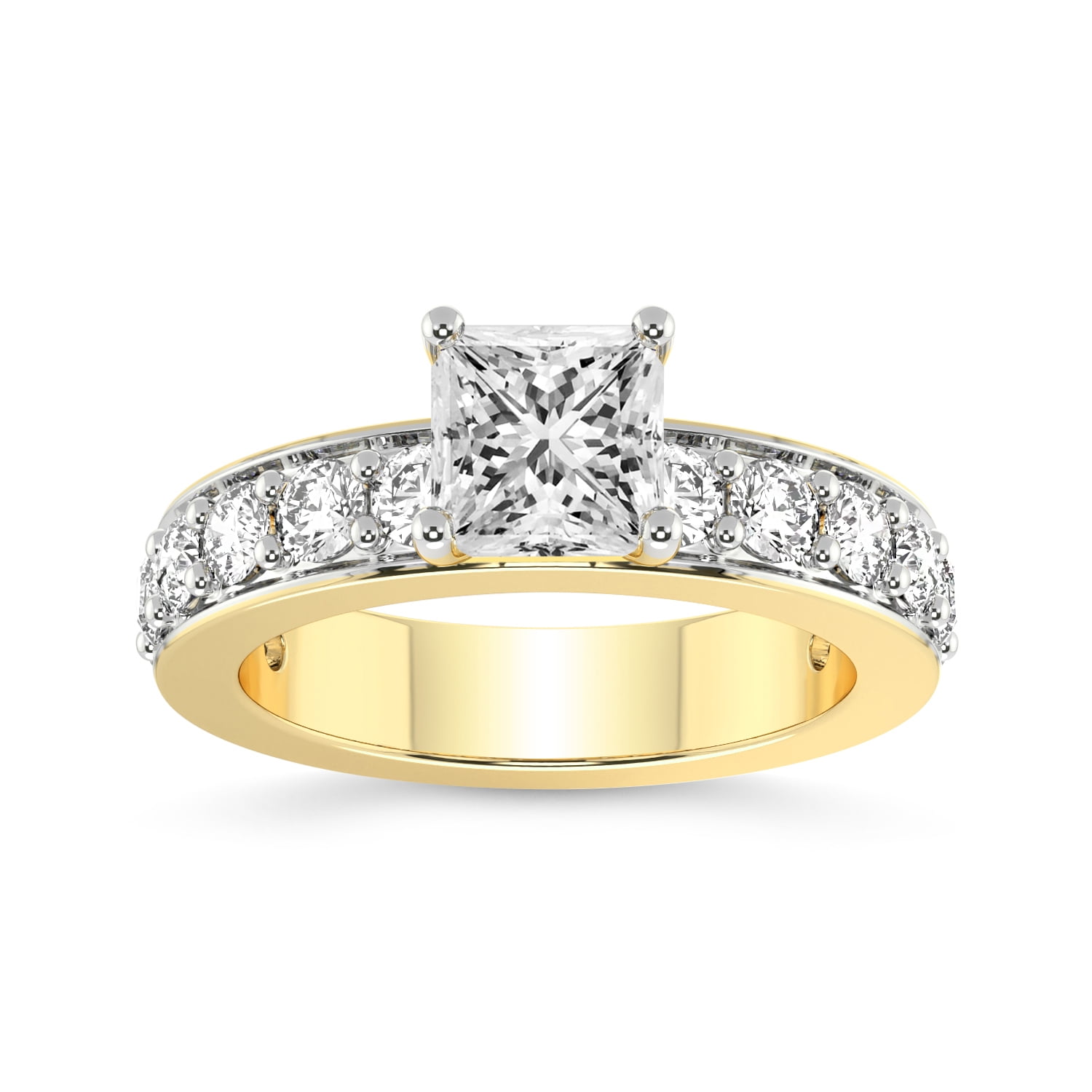 IGI Certified 2 Carat Princess Shape Lab Grown Diamond Engagement Ring ...