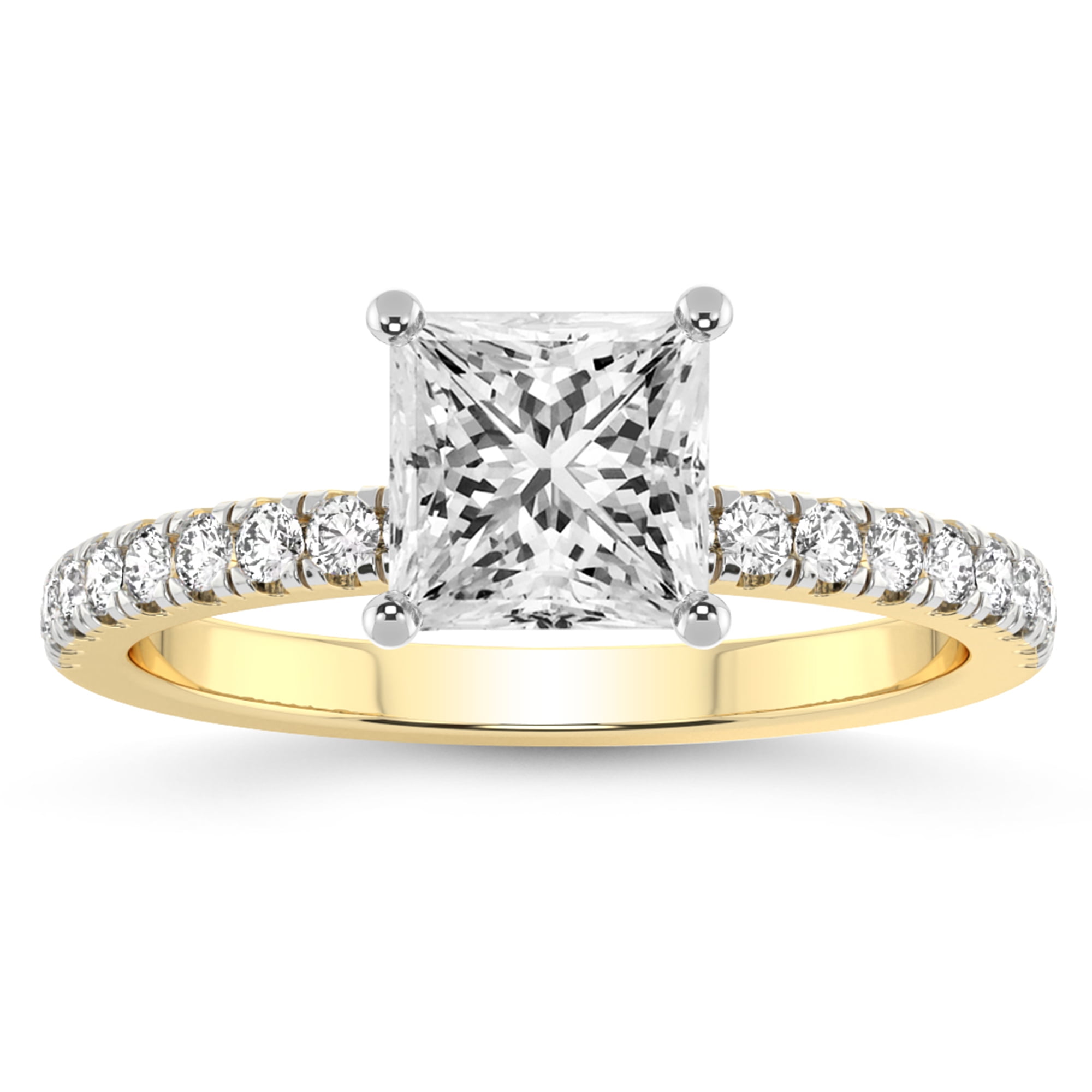 IGI Certified 2 Carat Princess Shape Lab Grown Diamond Engagement Ring ...