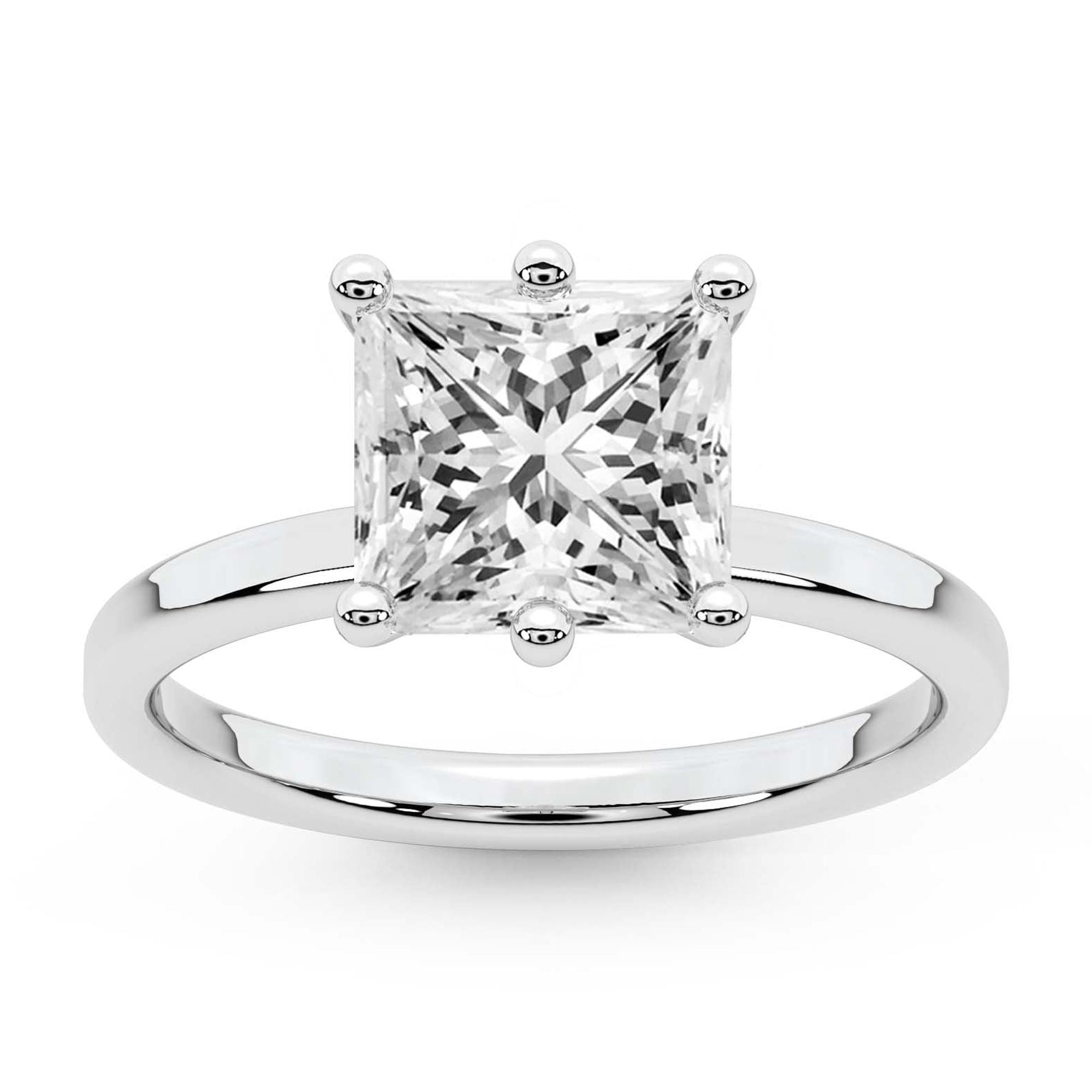 IGI Certified 2 Carat Princess Shape Lab Grown Diamond Engagement Ring ...