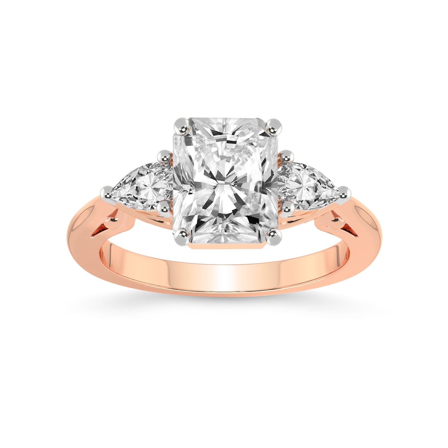 2 Carat IGI Certified Radiant Shape Lab Grown Diamond Engagement Ring | 14K Rose Gold | Leona ...