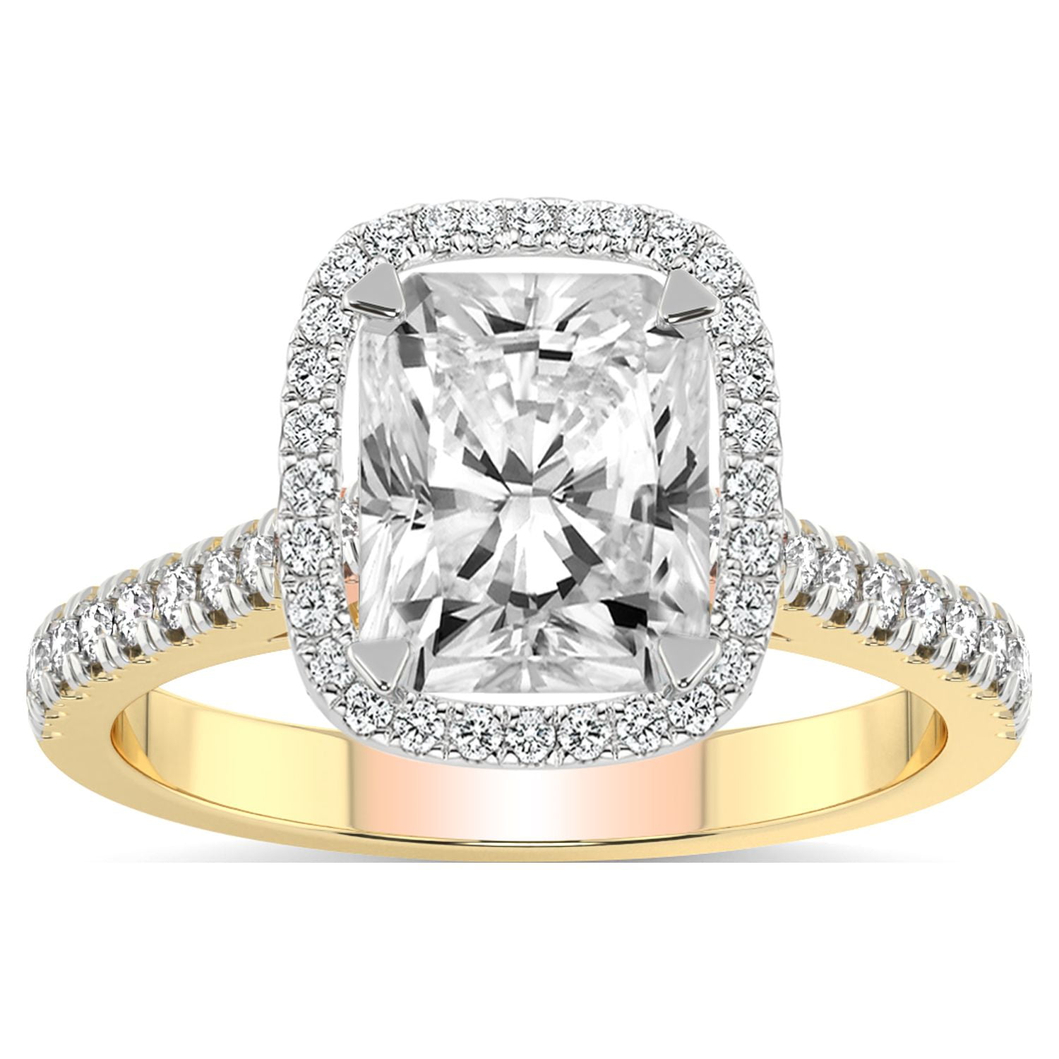 IGI Certified 2 Carat Radiant Shape Lab Grown Diamond Engagement Ring ...