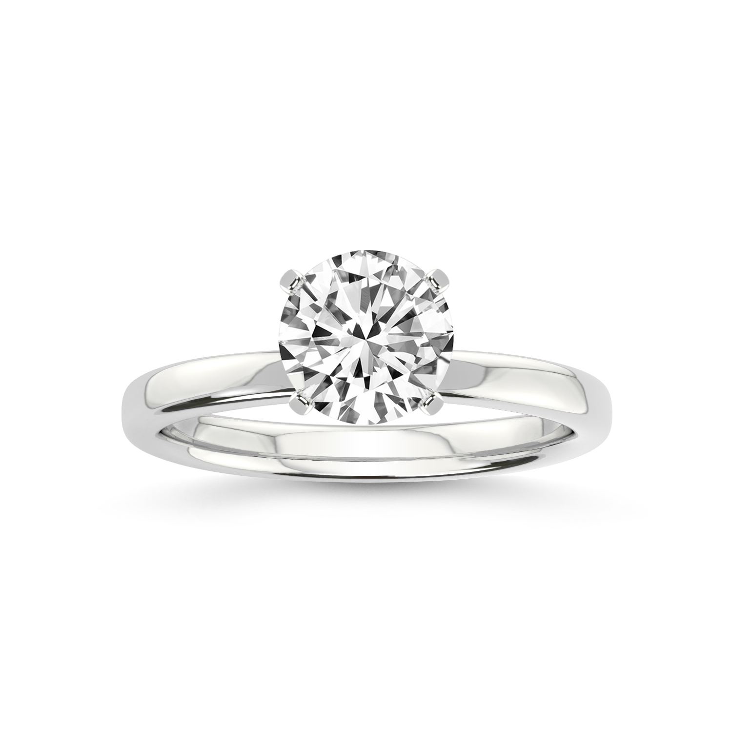 2ct Round Cut Diamond Prong Modern Ladies Fancy Bridal Engagement Ring ...