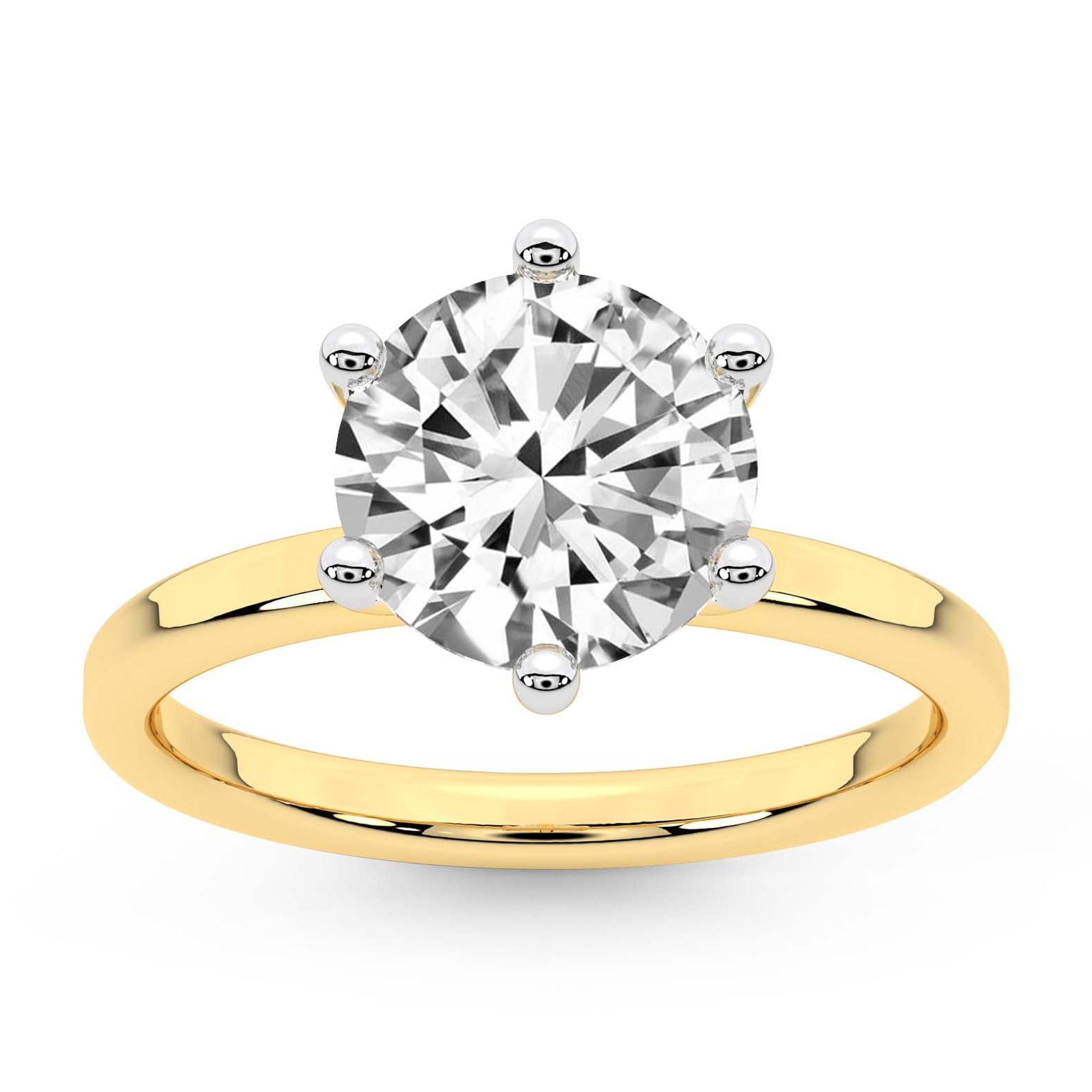 IGI Certified 2 Carat Round Shape Lab Grown Diamond Engagement Ring ...