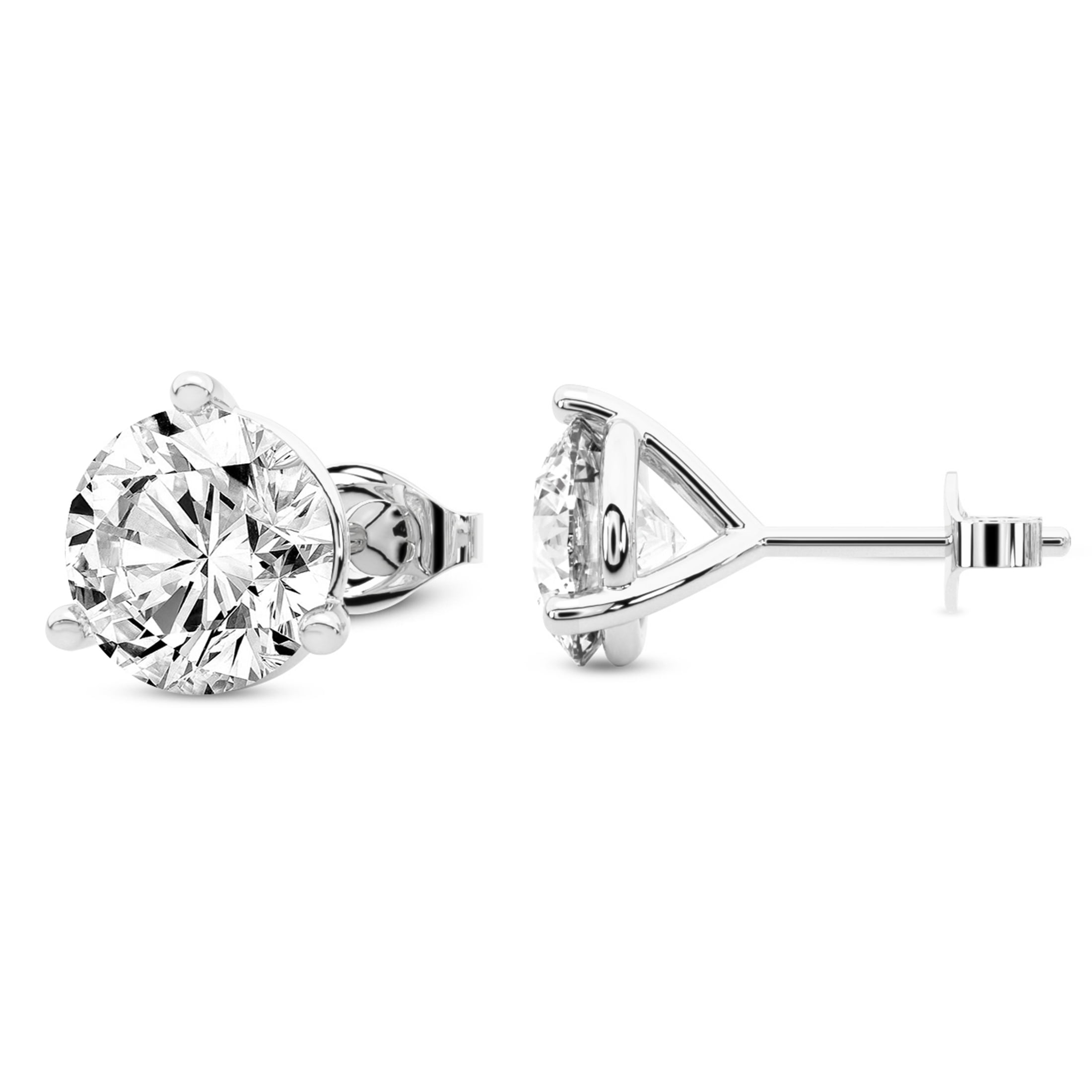 Lab Grown Diamond 2 Carat Earring F G VS Quality IGI Certified Solitaire Stud Earring 14K Rose Gold Friendly Diamonds Earrings Walmart