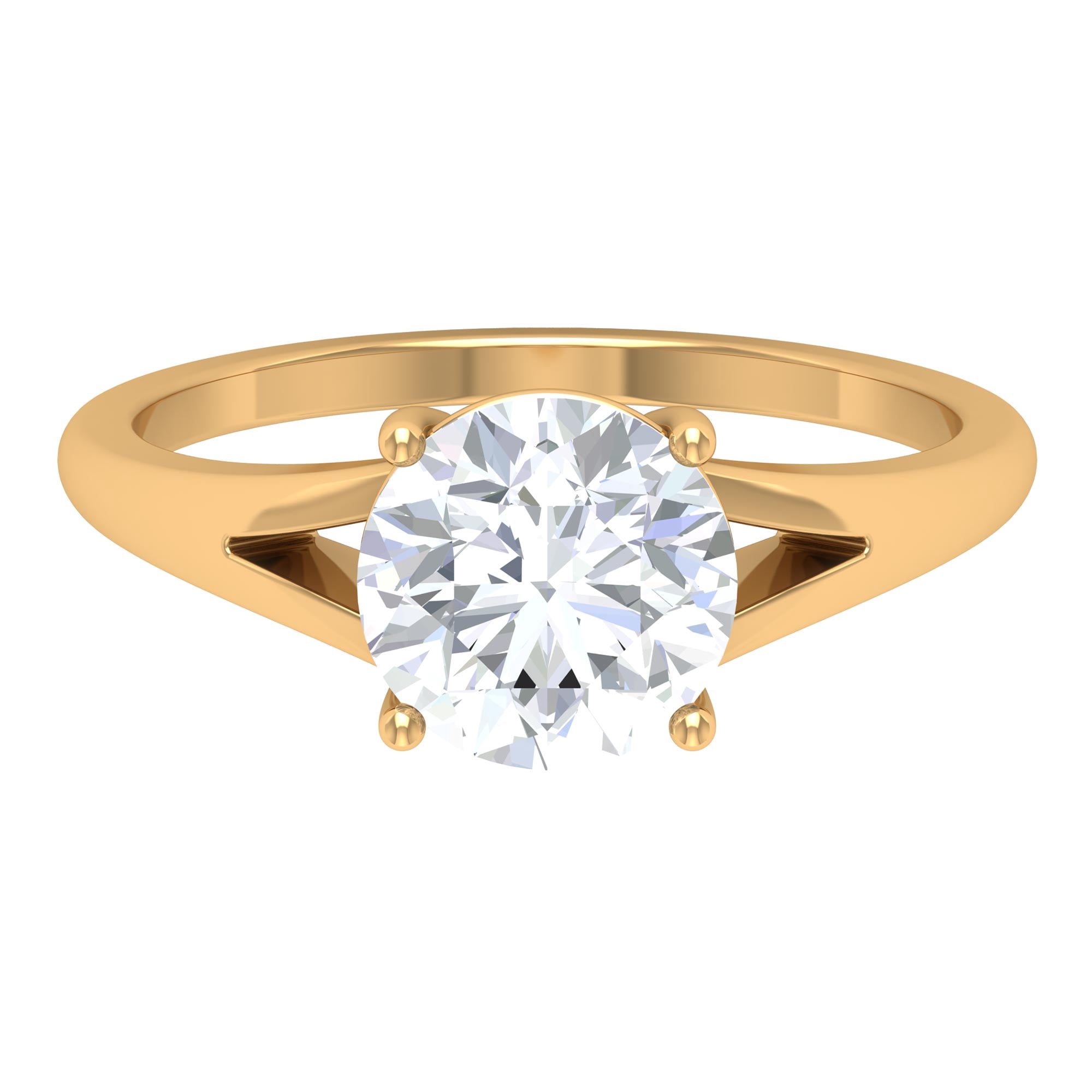 2 Carat Moissanite Solitaire Split Shank Engagement Ring - 8 mm - D-VS1 ...