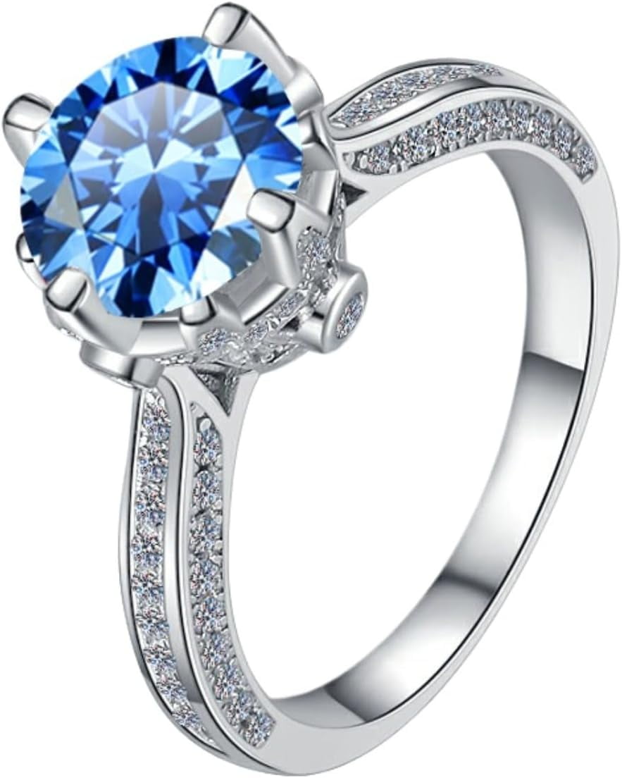 2 Carat Moissanite Wedding Ring for Women Engagement Rings for Women ...