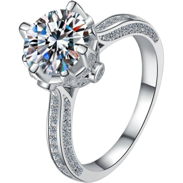 2 Carat Moissanite Wedding Ring for Women Engagement Rings for Women ...