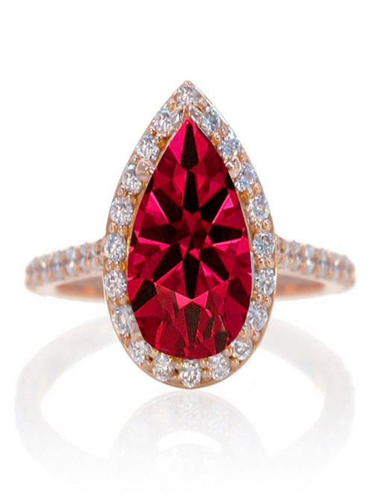 2 Carat Princess Cut Ruby and Diamond Wedding Ring set on 10k White ...