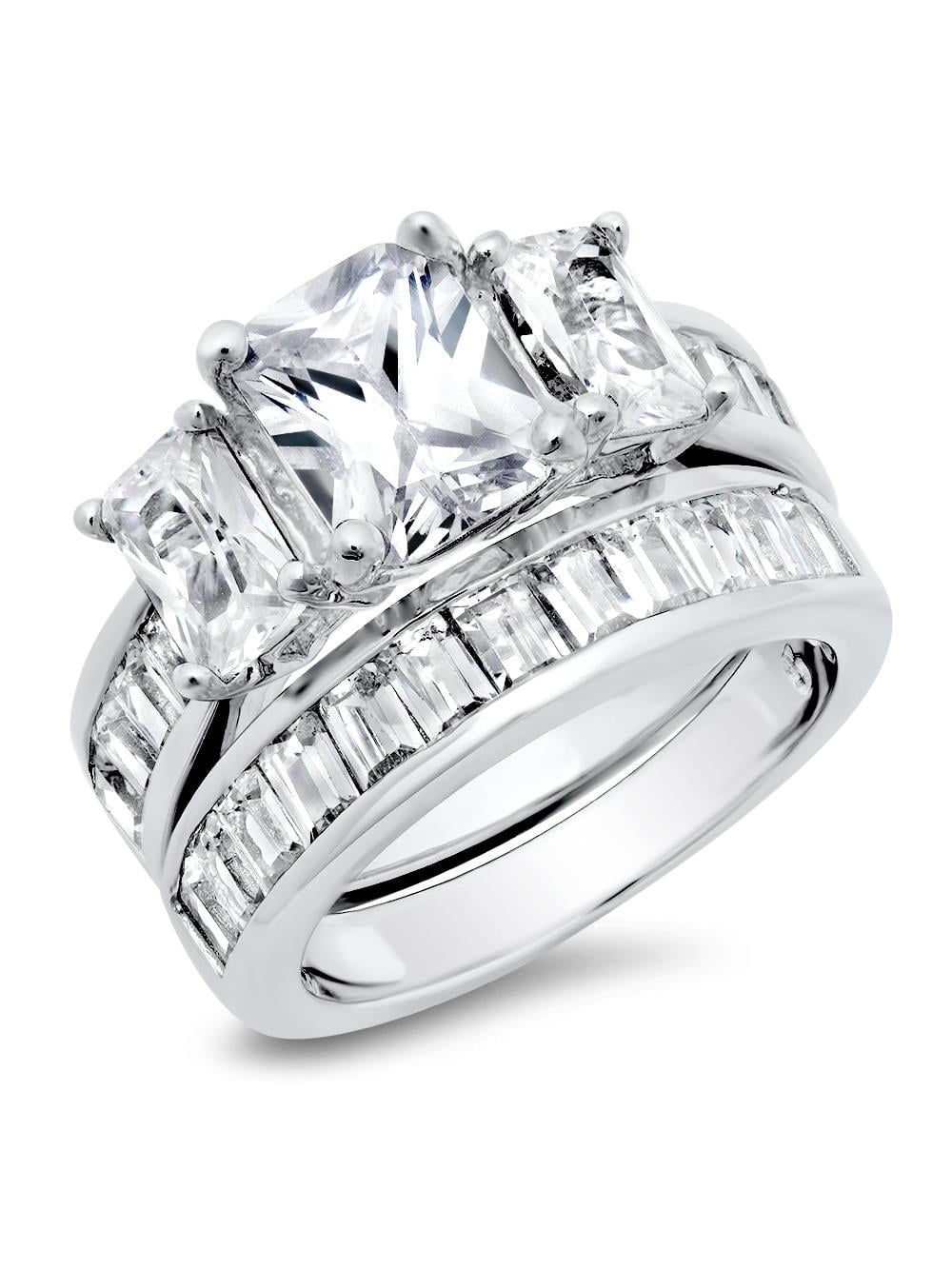 2 Carat Radiant Cut Cubic Zirconia Sterling Silver Women's Engagement ...