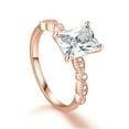 2 Carat Rose/Gold Moissanite Rings for Women D Color VVS1 925 Sterling ...