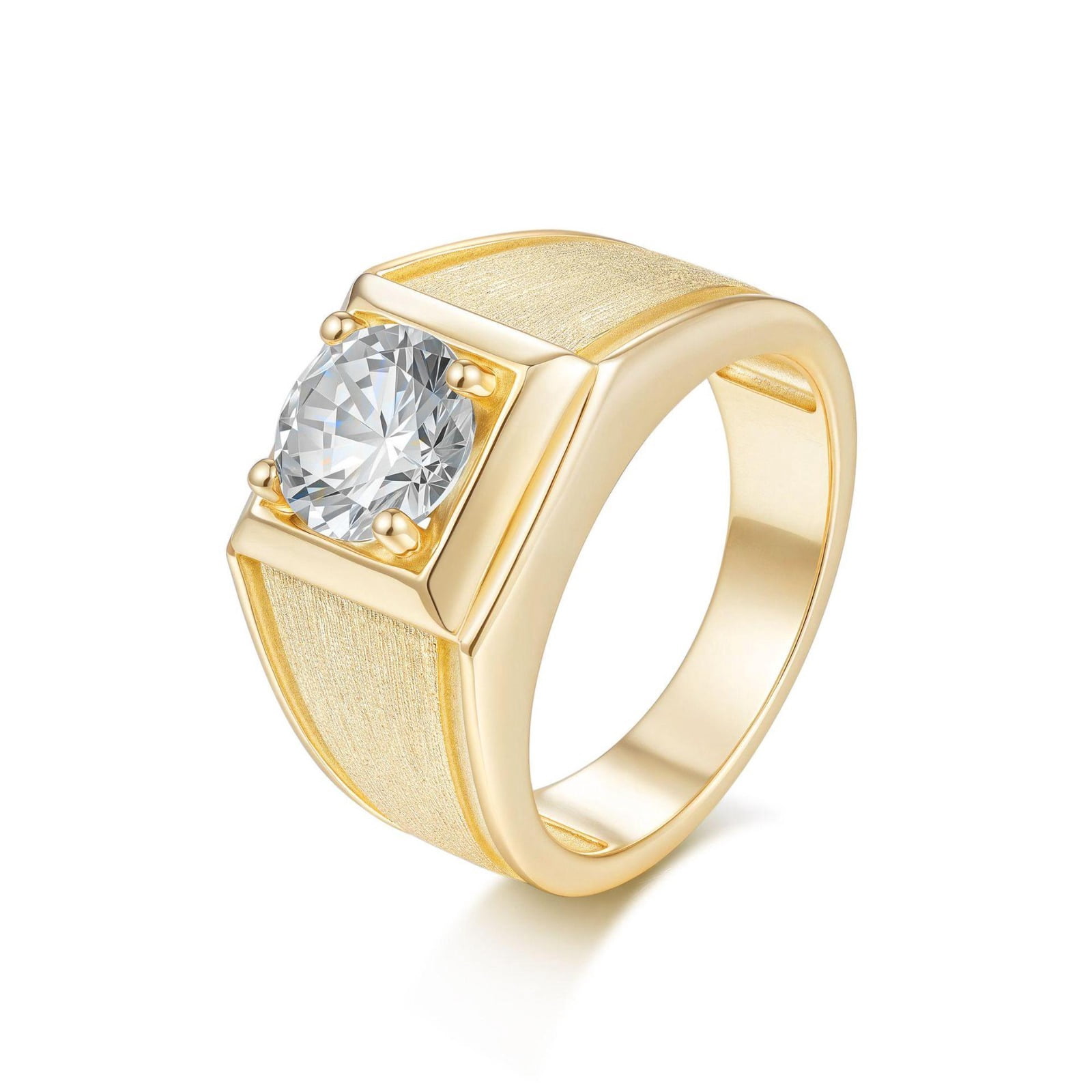 2 Carat Solitaire Moissanite Ring Mens Promise Rings D Color VVS1 ...