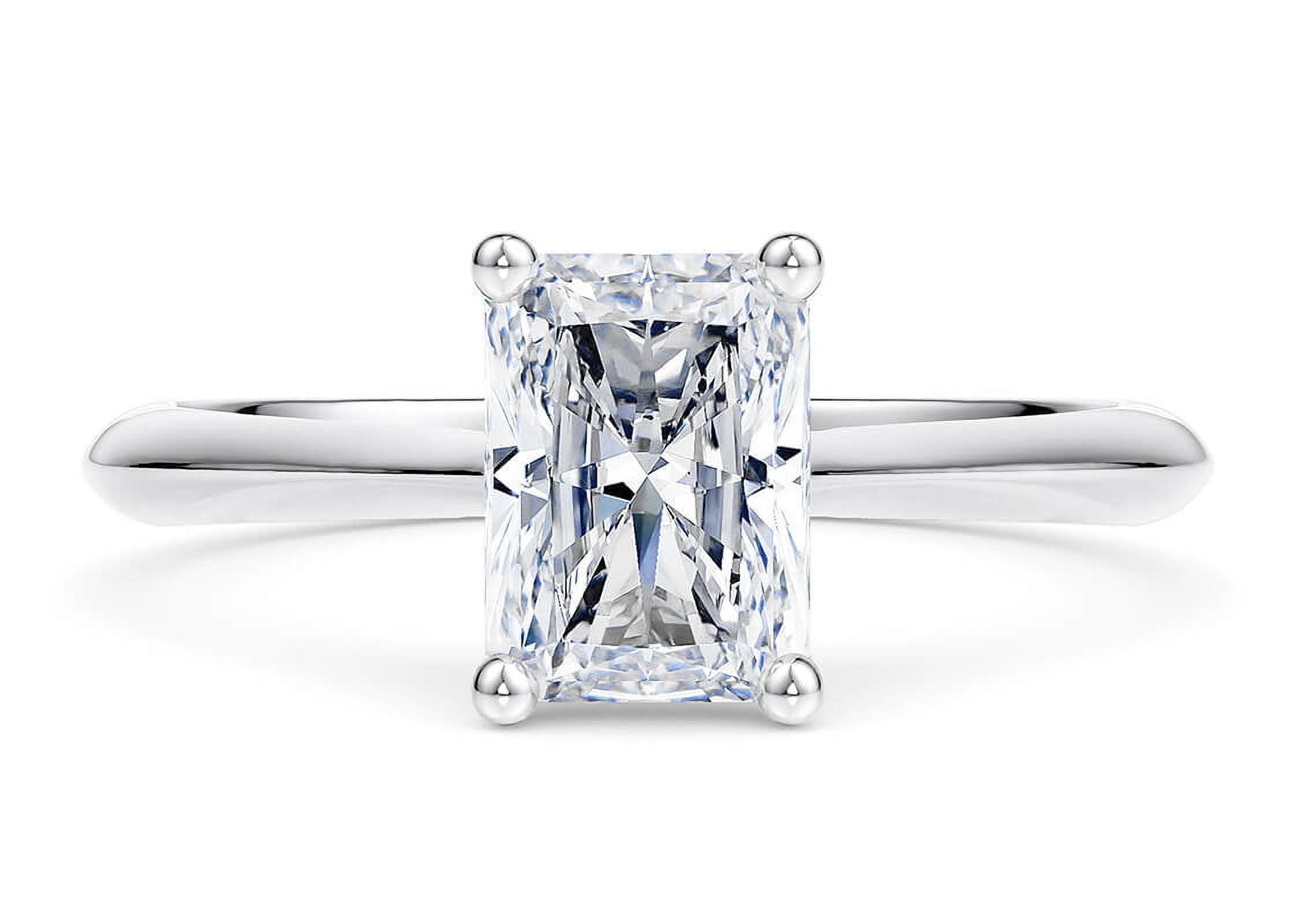 SparklingSplendor 925 Silver Radiant cut 1.3 CT Diamond, Small accent ...