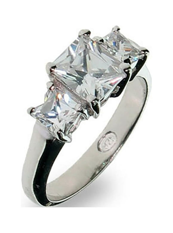 Princess Cut Past Present Future Ring