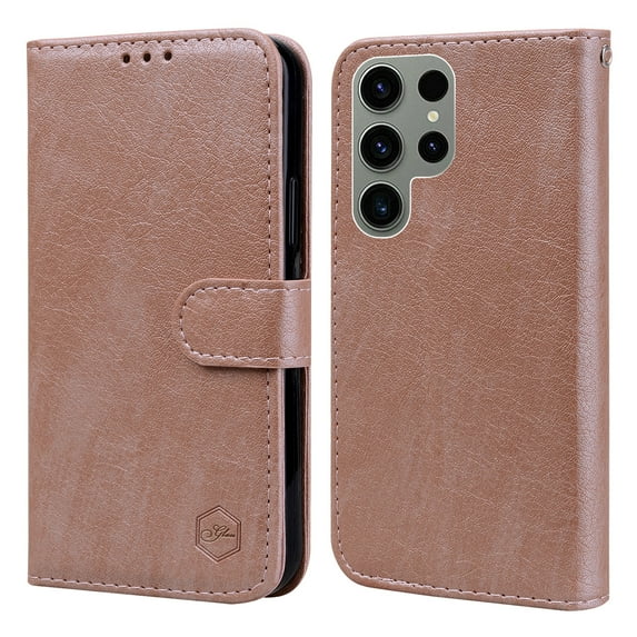 2 Card Pockets Case for Samsung Galaxy S24 Ultra, PU Leather Folio Flip ...