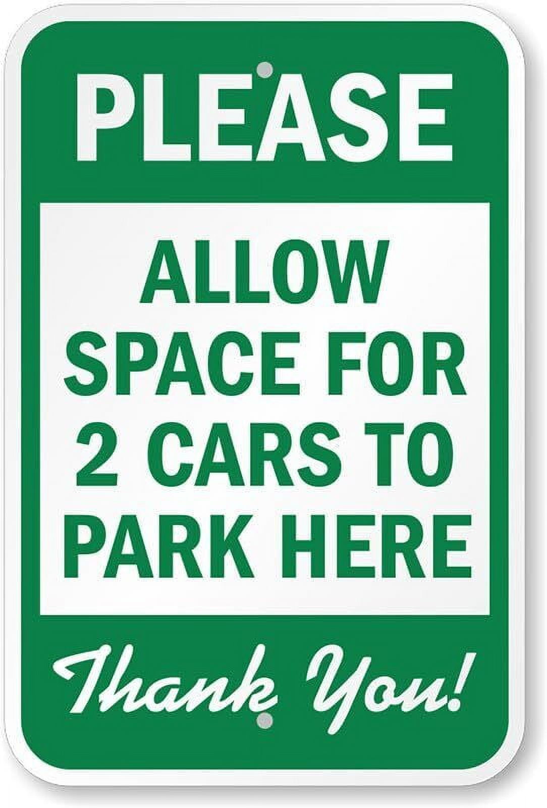 2 Cars Park Here Weatherproof Metal Sign SIZE: 8" x 12" - Walmart.com