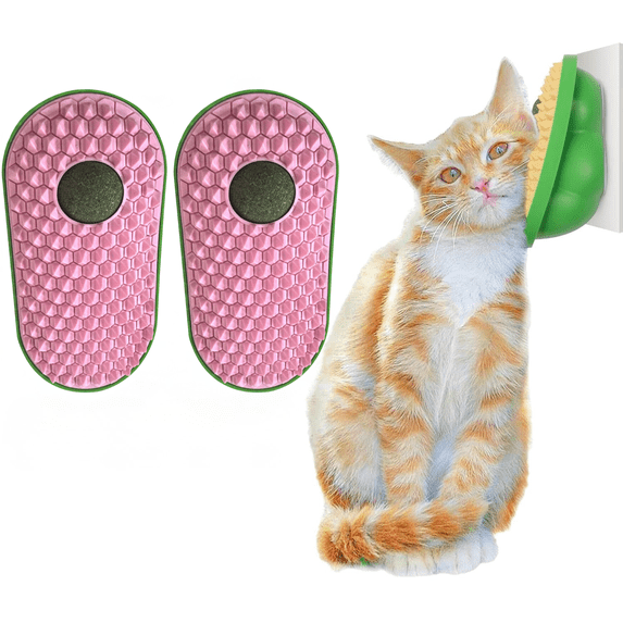 2 Cat Toys Self-Grooming Cat Brush, Kitty Kitten Scratcher Self Groomer ...