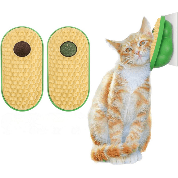 2 Cat Toys Self-Grooming Cat Brush, Kitty Kitten Scratcher Self Groomer ...