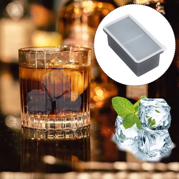 2-Cavity Silicone Freezer Tray, Soup Cube Mold, 11oz/Compartment Leak ...