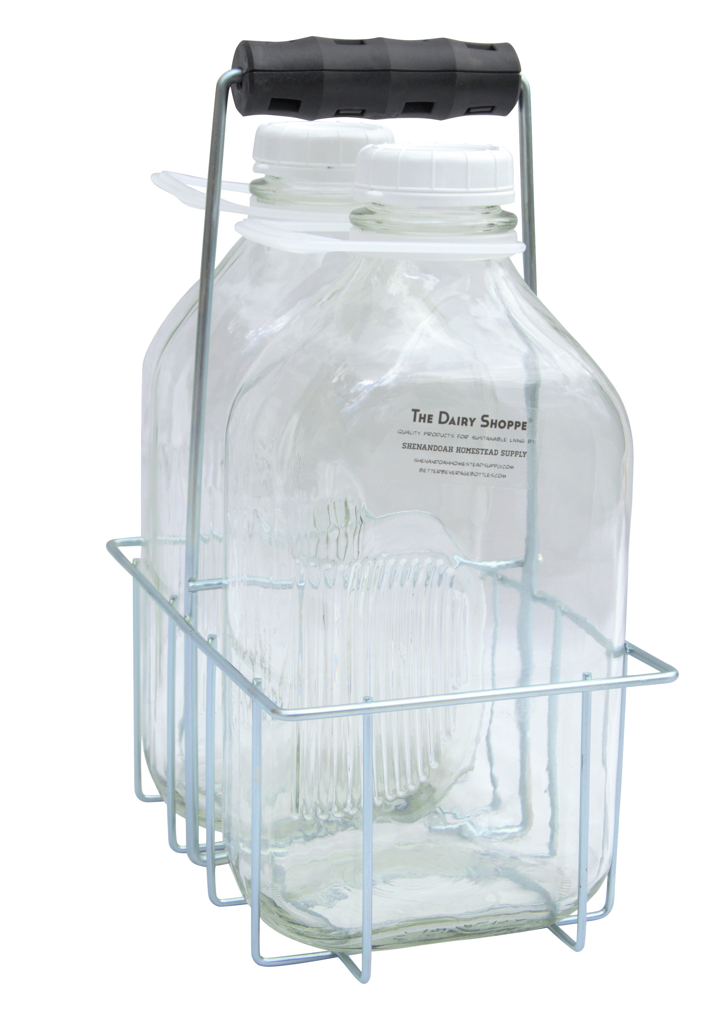 2 Cell Wire Milk Bottle Carrier, Holds Two 64 Oz Bottles, Heavy Wire ...