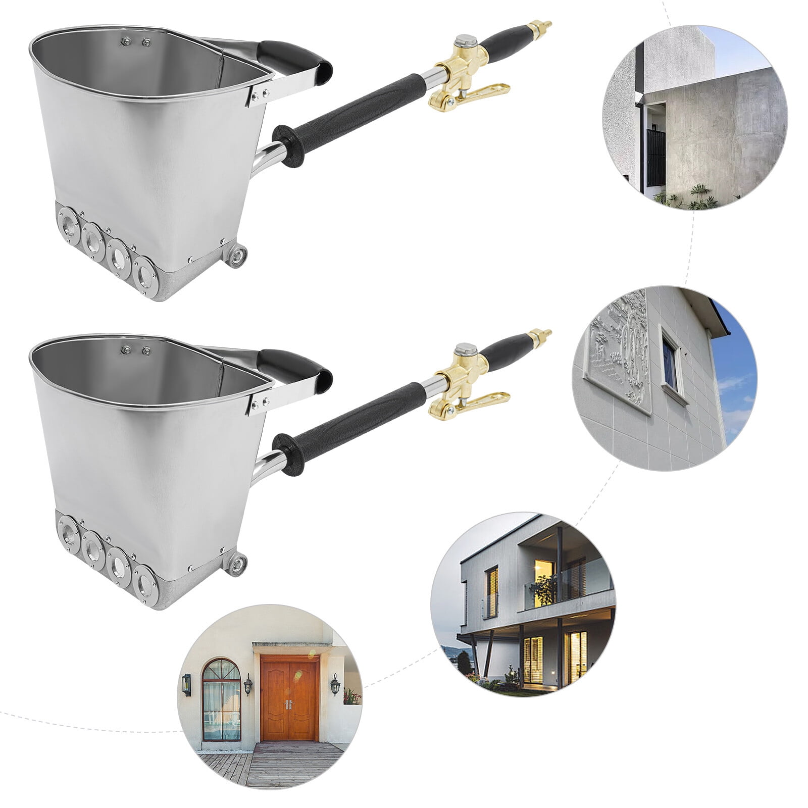 2?? Cement Mortar Sprayer Hopper 4 Jet Paint Wall Concrete Stucco Spray ...